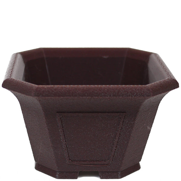 Riki Fancy Octagonal Semi Cascade Bonsai Pot - 6" Brown – Stone Lantern