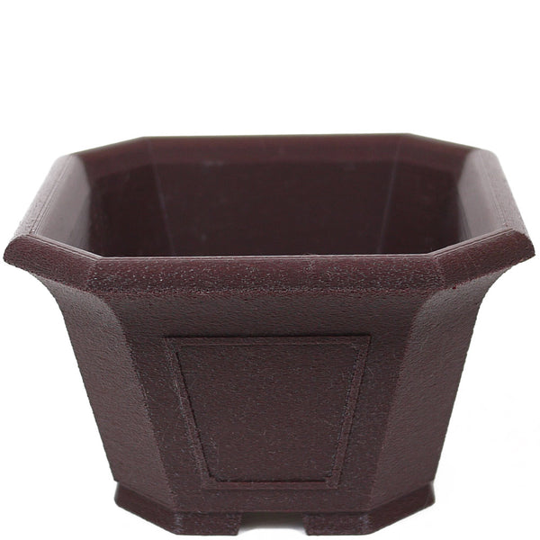 Riki Fancy Octagonal Semi Cascade Bonsai Pot - 7" Brown – Stone Lantern